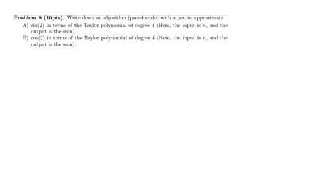 Solved Problem 9 10pts Write Down An Algorithm