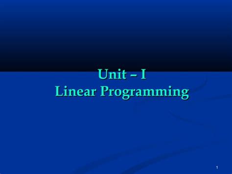 Introduction To Linear Programming Ppt Programming Languages