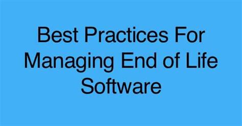 End Of Life Software Best Practices Free Risk Assessment Template