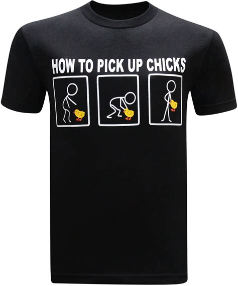 How To Pick Up Chicks Black Funny Shirts For Men Funny Tshirts Funny Shirts
