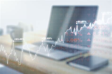 배경 금융 및 거래 개념에 Pc와 추상 금융 그래프와 현대 데스크톱의 멀티 노출 0명에 대한 스톡 사진 및 기타 이미지 0명 경제 곡선 Istock