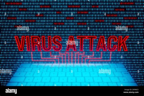 Virus Attack Computer Keyboard Binary Code In The Background Virus Attack Computer Keyboard