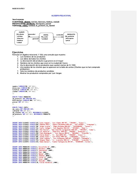 Sql Taller Bd Pdf Modelo De Datos Sql