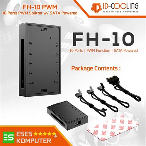 Jual ID COOLING FH 10 PWM Fan Hub 10 Port 5 5 Port 2 Channel Shopee Indonesia