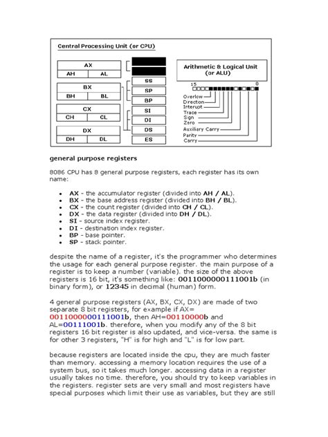 General Purpose Registers Pdf Central Processing Unit Pointer Computer Programming