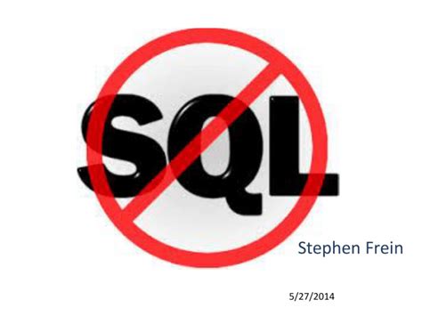 Nosql Stephen Frein