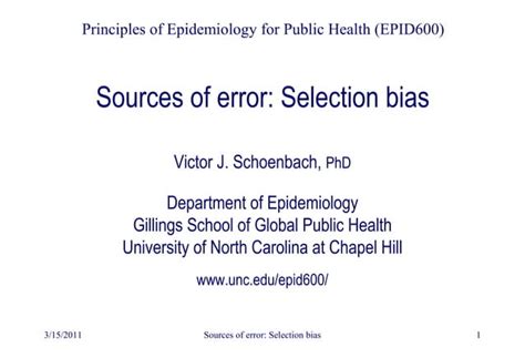 09 Selection Bias PPT Diseases And Conditions Medical Health