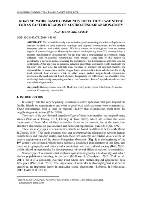 Pdf Road Network Based Community Detection Case Study For An Eastern