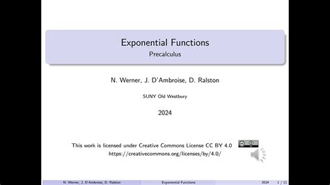 Precalculus Lecture 07 Exponential Functions Youtube