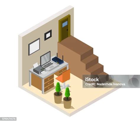 흰색 배경 벡터 그래픽 일러스트레이션에 대한 등색 사무실 룸 0명에 대한 스톡 벡터 아트 및 기타 이미지 0명 3차원 형태