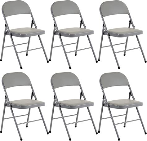 6 Pack Folding Chairs With Padded Cushion And Back For