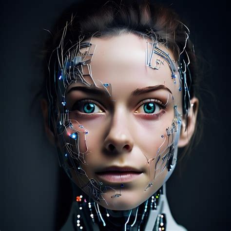 Humanoid Ai Advanced Facial Recognition Emotion Detection Premium Ai Generated Image