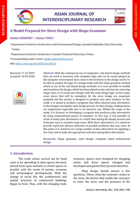 Pdf A Model Proposal For Store Design With Shape Grammar