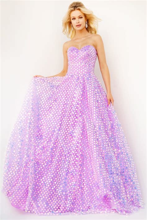 Jovani 08605 Lilac Strapless Sweetheart Neck Gown Jovani