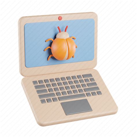 Laptop Bug Device Technology Internet Monitor D Illustration Download On Iconfinder