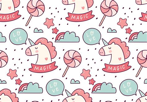 Cute Unicorn Seamless Pattern Vector Graphic By Big Barn Doodles · Creative Fabrica