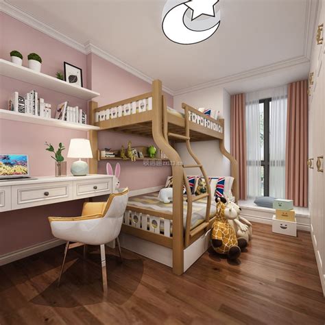 北京方圆合景南沙水恋轻奢风格142平米设计方案 儿童房高低床装修效果图 装信通网