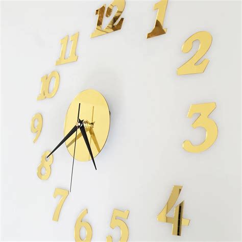 Funlife с цифрами зеркальные часы повседневные настенные часы художественное оформление стены в