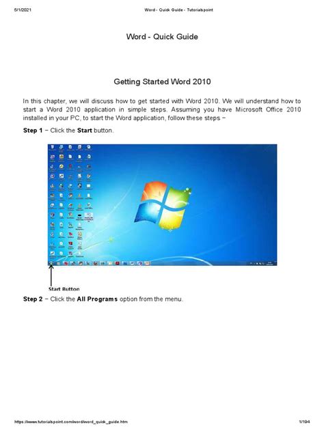 Word Quick Guide Tutorialspoint Pdf Microsoft Word Computer File