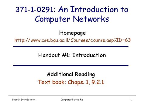 371 1 0291 An Introduction To Computer Networks