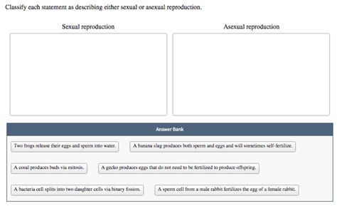 Solved Classify Each Statement As Describing Either Sexual Chegg Com