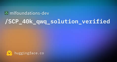 Mlfoundations Dev SCP 40k Qwq Solution Verified Hugging Face