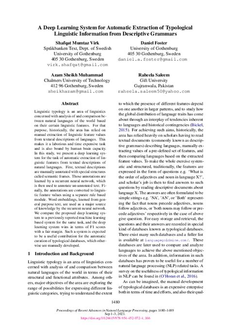 Pdf A Deep Learning System For Automatic Extraction Of Typological