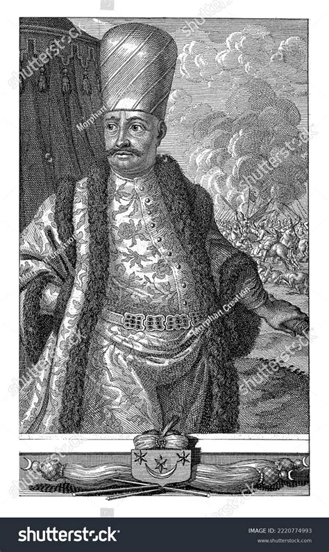 Portrait French Osman Pascha Count Bonneval Stock Illustration