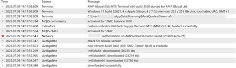 Win11 Arm64 Mt5munity 16dec22 Build 3550 Mql5 Works Fine After Upgrade To 3802 It