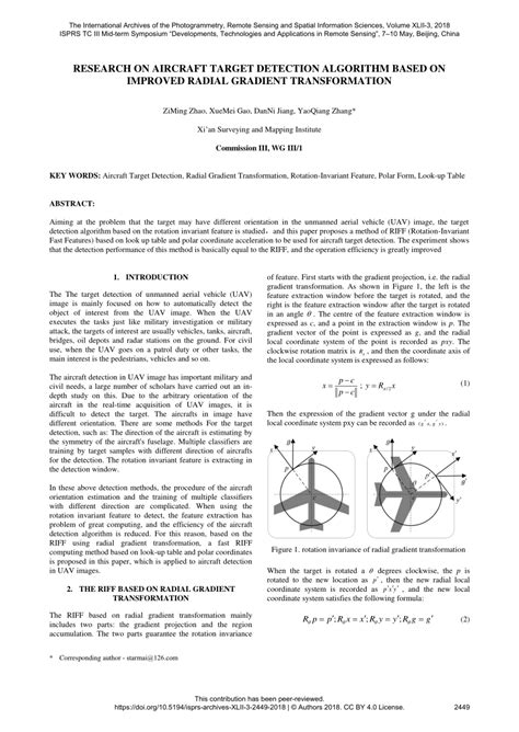 Pdf Research On Aircraft Target Detection Algorithm Based On Improved Radial Gradient