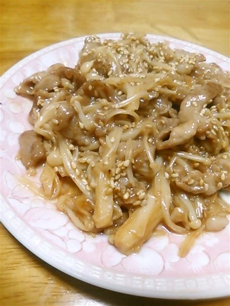 豚肉とえのきのごま炒め By 単！！ 【クックパッド】 簡単おいしいみんなのレシピが350万品