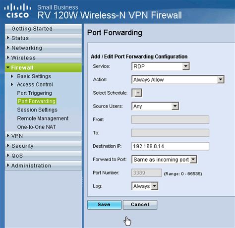 Issue With Remote Rdp On Rv 120w Cisco Community