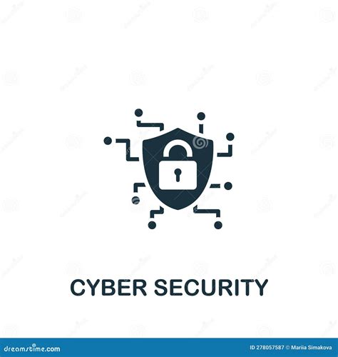 Cyber Security Icon Monochrome Simple Sign From Data Analytics Collection Stock Vector