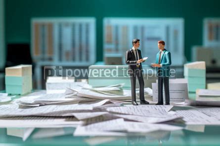Blurred Tilt Shift Photo Two Businessmen Collaborating On Table With