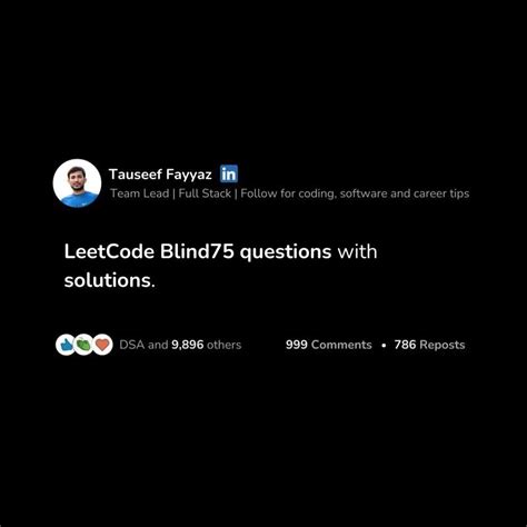Dsa Leetcode Blind75 Intervewtips Softwareengineering Tauseef