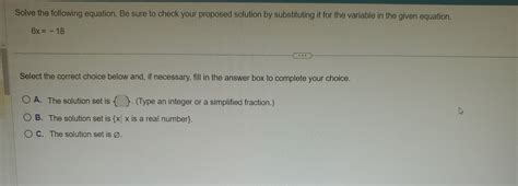 Solved Solve The Following Equation Be Sure To Check Your Chegg