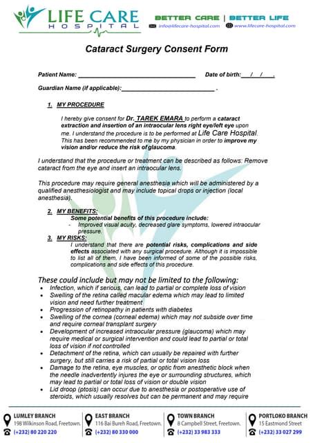 Surgical Informed Consent Form Free Surgical Consent Form Pdf Word