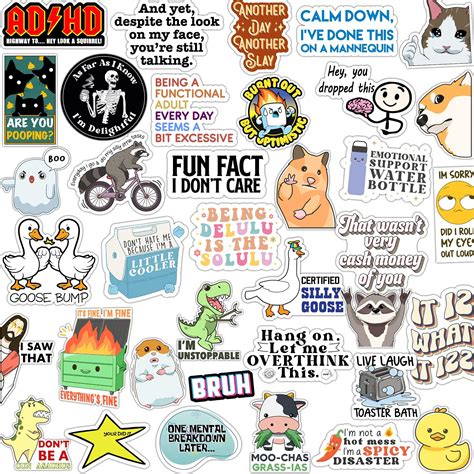 130 Pcs Funny Saying Stickers For Adults Quote Water
