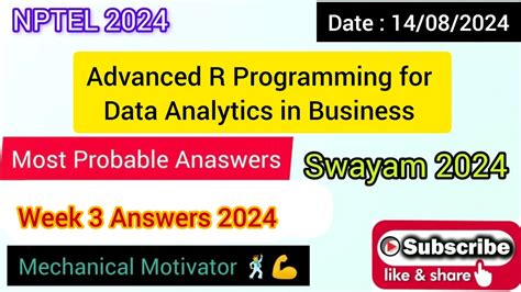 Advanced R Programming For Data Analytics In Business Week 3 Quiz Assignment 3 Solution