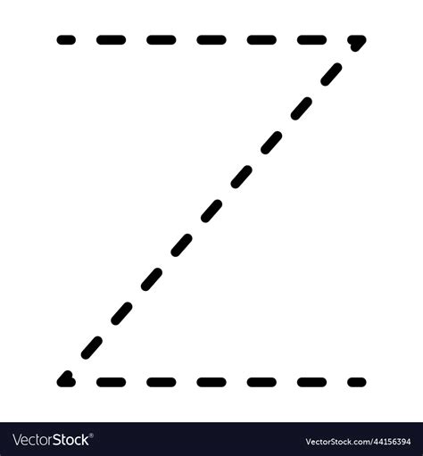 Tracing Alphabet Lowercase Small Letter Z Vector Image