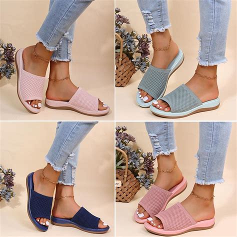 Zapatillas Planas Informales Para Mujer Sandalias Transpirables De