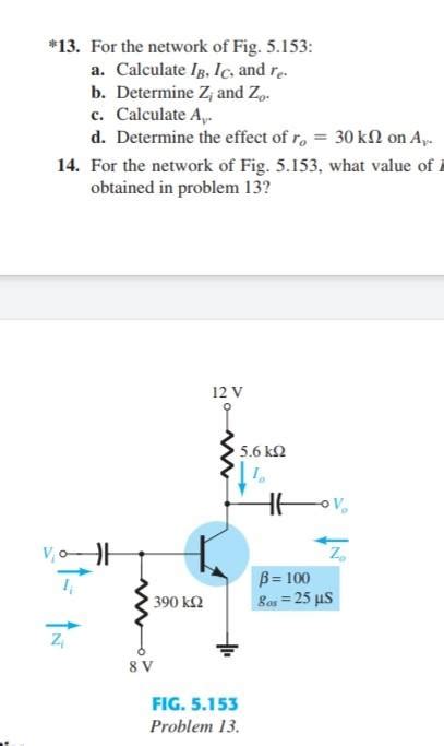 Solved 13 For The Network Of Fig 5 153 A Calculate