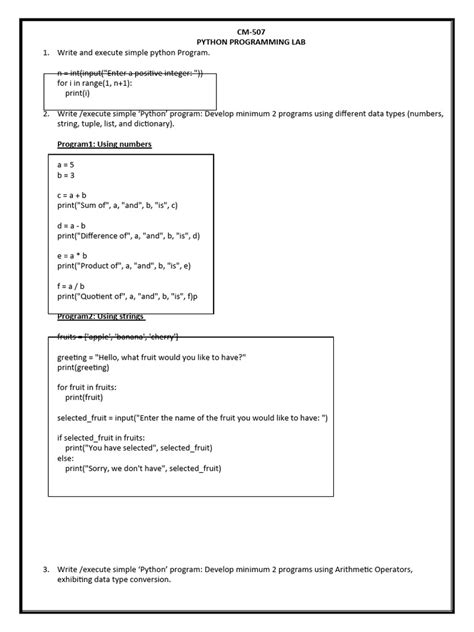 Python Lab Manual Pdf