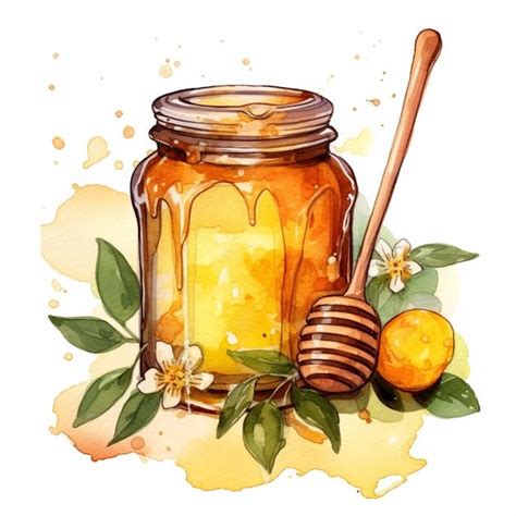 Банка меда и деревянная ложка с медом