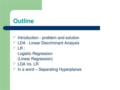 Ppt Linear Classification Methods Lda Vs Lr Overview Powerpoint Presentation Id9526654