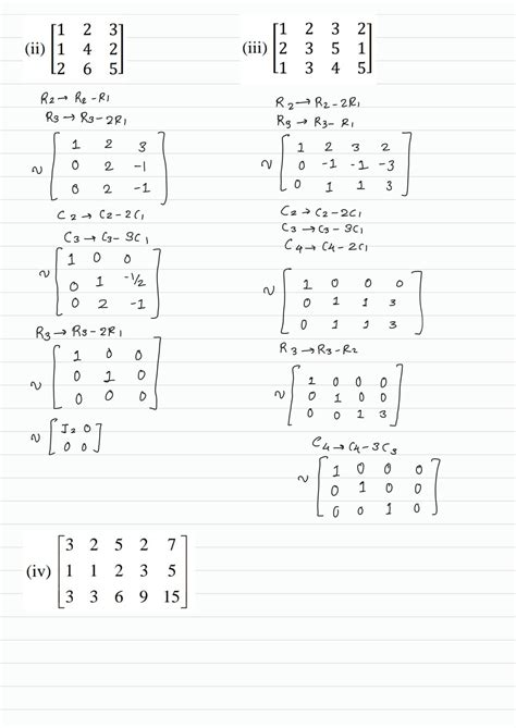 Solution Engineering Mathematics Reduce The Matrix In Normal Form And