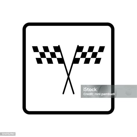 레이스 플래그 아이콘 간단한 디자인 경주 플래그 로고 템플릿 검은색에 대한 스톡 벡터 아트 및 기타 이미지 검은색 경쟁 기 Istock