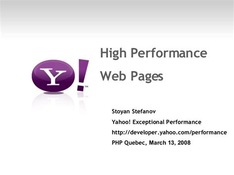 High Performance Web Pages 20 New Best Practices