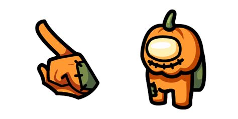Among Us Orange Character Pumpkin Head Cursor Custom Cursor