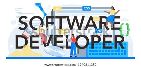 Software Developer Typographic Header Idea Programming Stock Vector Royalty Free 1940811352